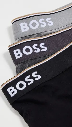 BOSS Stretch Cotton 3 Pack Trunks - Grey