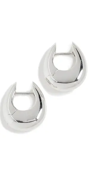 ANNIKA INEZ Small Sloping Hinged Hoop Earrings - Silver