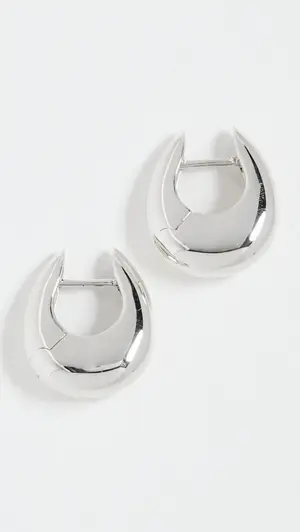 ANNIKA INEZ Small Sloping Hinged Hoop Earrings - Silver