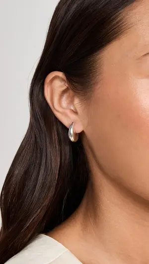 ANNIKA INEZ Small Sloping Hinged Hoop Earrings - Silver