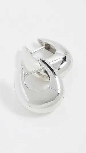 ANNIKA INEZ Small Sloping Hinged Hoop Earrings - Silver