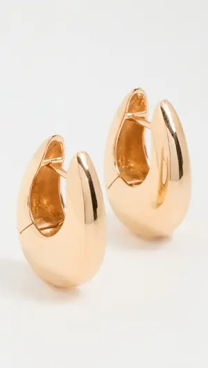 ANNIKA INEZ Small Sloping Vermeil Hoop Earrings - Gold