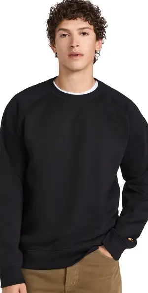 Carhartt Work In Progress Chase Crewneck Sweatshirt - Black/gold