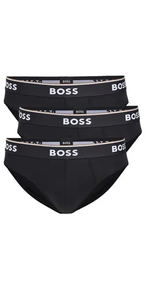 BOSS Stretch Cotton Briefs 3 Pack - Black
