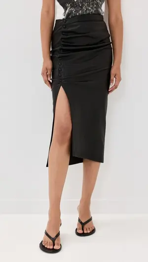 Rabanne Midi Skirt In Lambskin