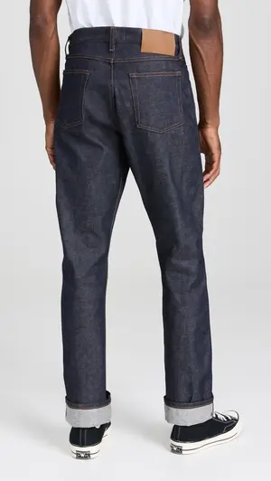 Naked & Famous Denim True Guy Dirty Fade Selvedge Jeans - Indigo/white
