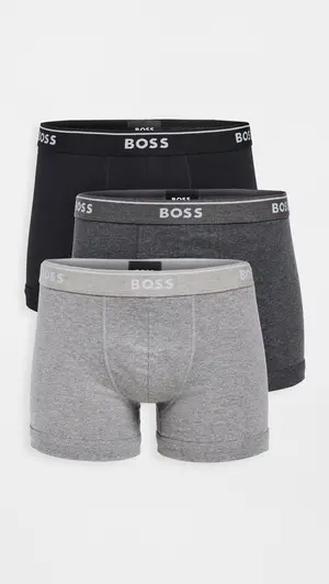 BOSS Classic Cotton Boxer Briefs 3 Pack - Grey