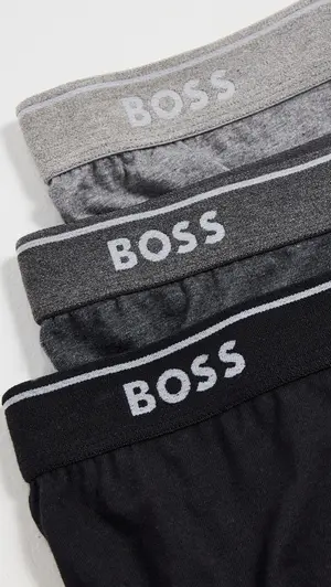 BOSS Classic Cotton Boxer Briefs 3 Pack - Grey