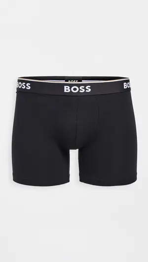 BOSS Stretch Cotton Boxer Briefs 3 Pack - Black