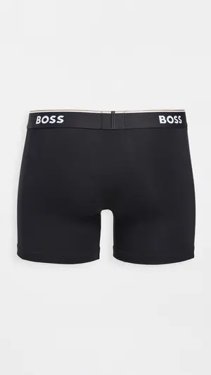 BOSS Stretch Cotton Boxer Briefs 3 Pack - Black