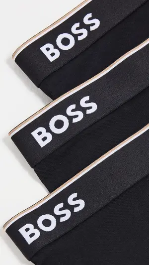 BOSS Stretch Cotton Boxer Briefs 3 Pack - Black
