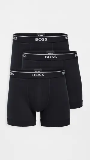 BOSS Classic Cotton 3 Pack Boxer Briefs - Black