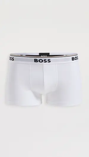 BOSS Stretch Cotton 3 Pack Trunks - White