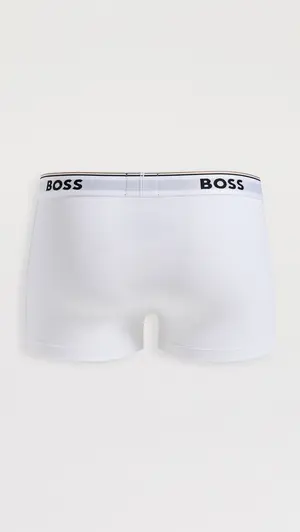 BOSS Stretch Cotton 3 Pack Trunks - White