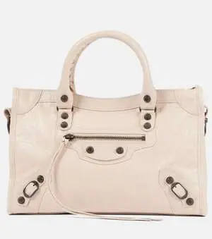 Balenciaga Le City Small Leather Tote Bag - Beige
