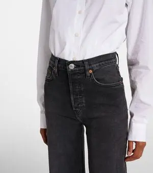 RE/DONE 70s Stove Pipe Straight Jeans - Black