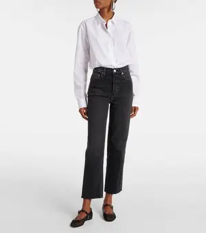 RE/DONE 70s Stove Pipe Straight Jeans - Black