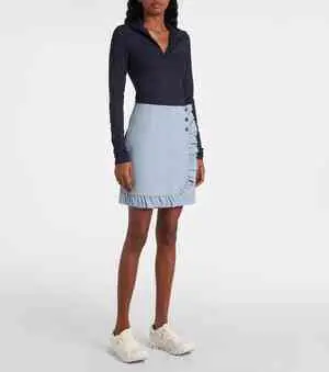 Tory Burch Ruffled Twill Miniskirt