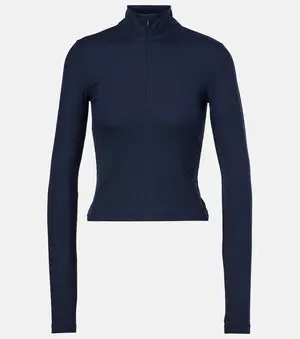 Tory Burch Cropped Jacquard Top - Blue