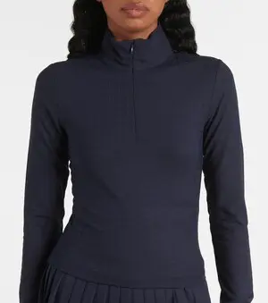 Tory Burch Cropped Jacquard Top - Blue