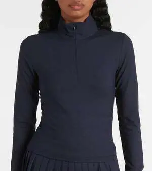 Tory Burch Cropped Jacquard Top - Blue