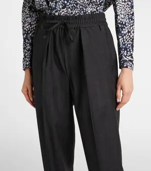 Isabel Marant Étoile Liska Checked Wool-blend Pants - Black