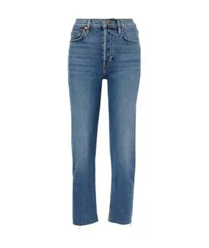 RE/DONE 70s Stove Pipe Straight Jeans - Blue