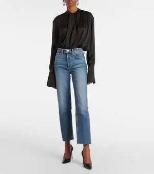 RE/DONE 70s Stove Pipe Straight Jeans - Blue