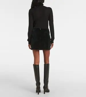 BLAZÉ MILANO Jealousy Cotton Velvet Miniskirt - Green
