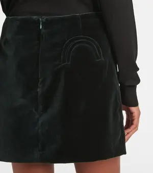 BLAZÉ MILANO Jealousy Cotton Velvet Miniskirt - Green
