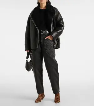 Isabel Marant Adelina Shearling-lined Leather Coat