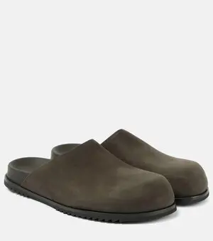 Rick Owens Granola Leather Slides - Brown