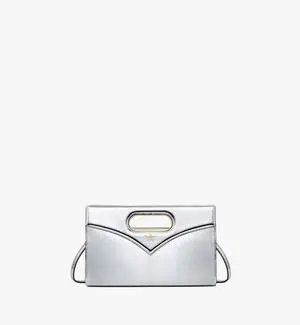 Mcm Diamond Bag In Metallic Mirror Leather - Silver
