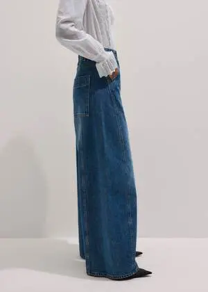ME+EM Engineered Relaxed Jeans - Mid Blue Denim