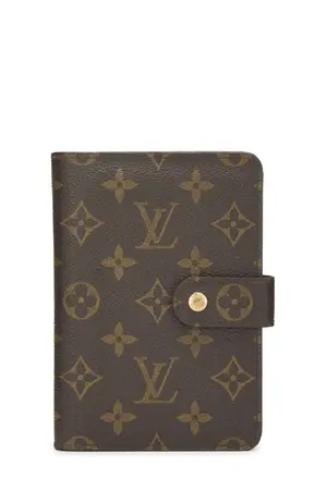 LOUIS VUITTON Monogram Canvas Porte Papier Zipper Wallet - Brown