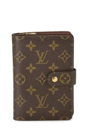 LOUIS VUITTON Monogram Canvas Porte Papier Zipper Wallet - Brown