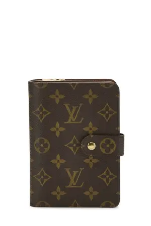 LOUIS VUITTON Monogram Canvas Porte Papier Zipper Wallet - Brown