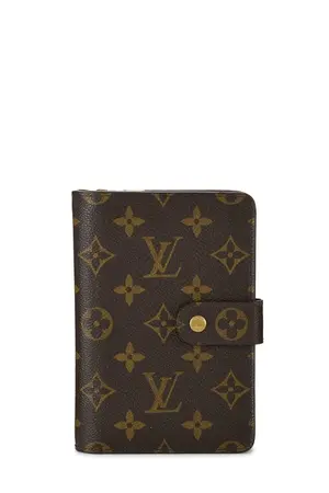 LOUIS VUITTON Monogram Canvas Porte Papier Zipper Wallet - Brown