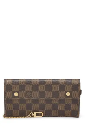 LOUIS VUITTON Damier Ebene Accordeon Wallet - Brown