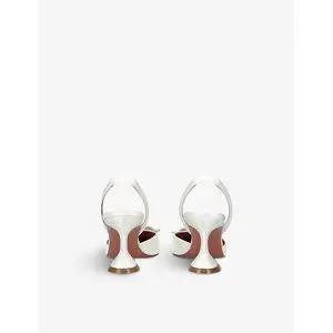 Amina Muaddi Begum Sling 70 Satin Heels - White