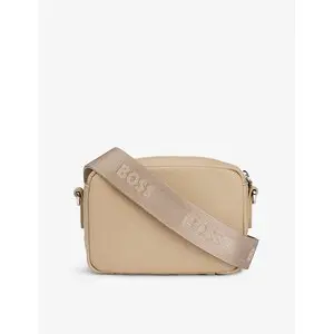 BOSS Logo-embossed Adjustable Leather Cross-body Strap