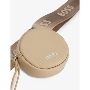 BOSS Logo-embossed Adjustable Leather Cross-body Strap