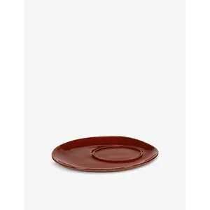 SERAX La Mère Asymmetric Stoneware Coffee Cup Saucer 14.5cm - Red