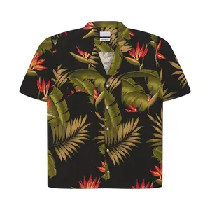 Rhude Snap Hawiian Shirt /green - Black