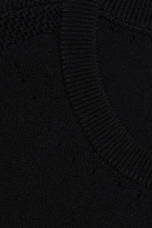 A.L.C. Nash Pointelle-knit Top - Black