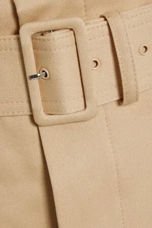 A.L.C. Maia Belted Cotton-twill Midi Skirt