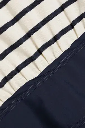 Veronica Beard Pazila Striped Cotton-jersey And Poplin Midi Dress