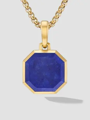 David Yurman Faceted Stone Amulet In 18k Yellow Gold - Lapis Lazuli