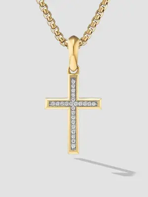 David Yurman Cross Pendant In 18k Yellow