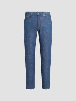 Zegna Rinse-washed Cotton And Linen Roccia Jeans - Blue